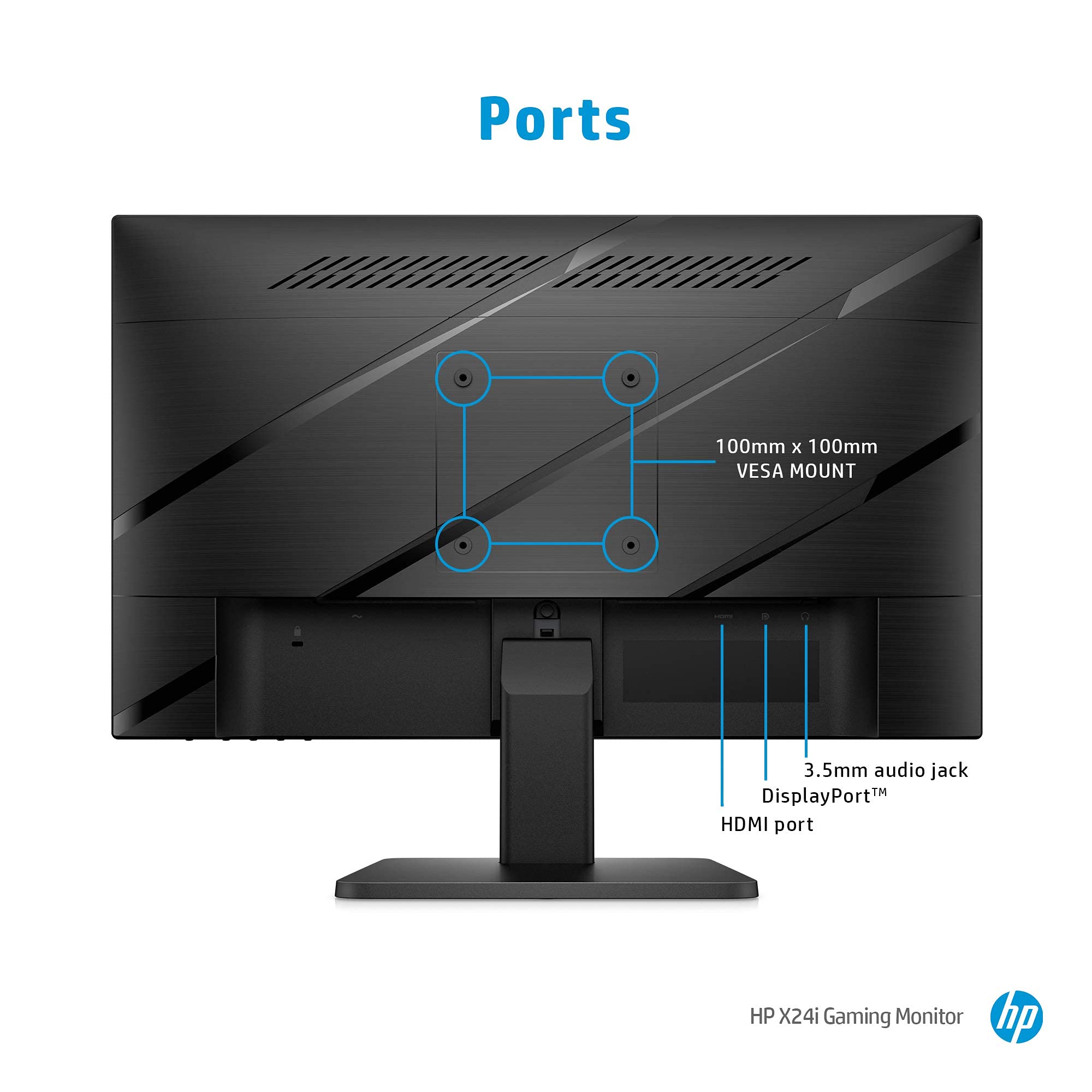HP 24-inch Full HD IPS Gaming Monitor with Tilt Adjustment and AMD FreeSync Premium Technology (X24i, Black) (Renewed)