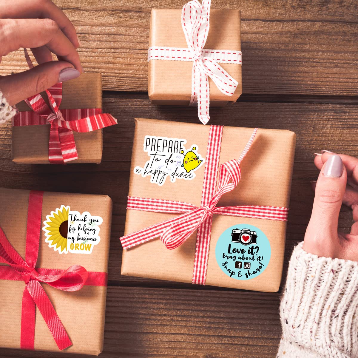 Prepare to Do A Happy Dance Stickers,Thank You Stickers,Handmade Stickers,Small Shop Stickers,Envelopes Stickers for Small Business, Online Retailers,Handmade Goods,500 Labels Per Roll