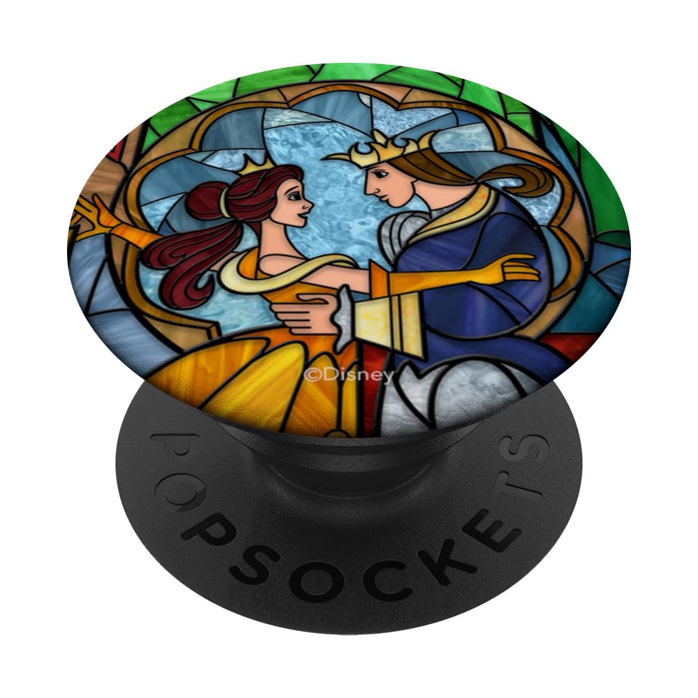 Disney Beauty and the Beast Belle and Prince Stained Glass PopSockets Adhesive PopGrip