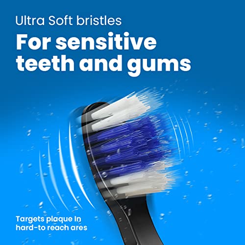 Electric Toothbrush Replacement Heads Compatible with Fairywill Electric Toothbrush FW-507/508/515/551/917/959/2011/D1/D3/D7/D8 Soft Toothbrush Heads Black 5 Pack