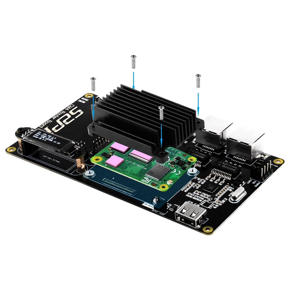 GeeekPi Router Board for Raspberry Pi CM5/Raspberry Pi CM4, Expansion Board Breakout Board Module for Raspberry Pi Compute Module 5 Series and Compute Module 4 Series