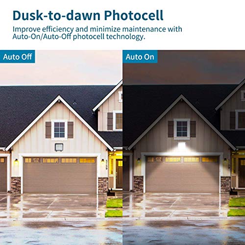 Xbuyee (2 Pack) 80W LED Wall Pack with Dusk-to-Dawn Photocell, Security Outdoor Wall Lights Wall Mounted LED Light Fixture, 120LM/W 5000K 100-277V IP65 Power Tunable (40W/60W/80W)