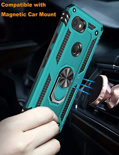 LUMARKE Google Pixel 3A Case with Screen Protector,Pass 16ft. Drop Tested Military Grade Cover with Magnetic Ring Kickstand Car Mount Holder,Protective Phone Case for Google Pixel 3A Teal