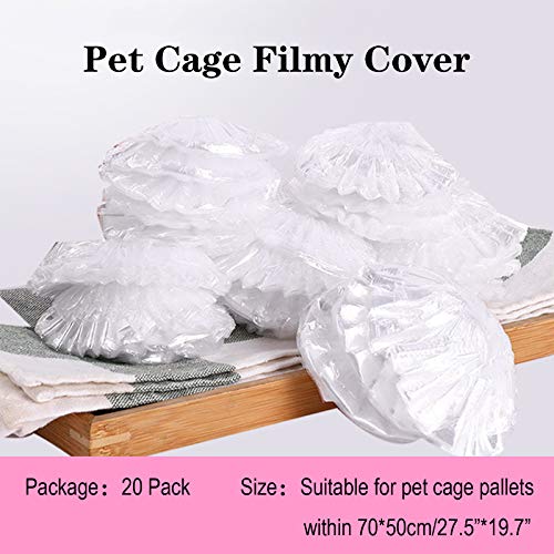 QBLEEV 20 pcs Disposable Small Animals Cage Liner for Parrots Rabbits Guinea Pigs Chinchilla,Hamster Bunny Pet Cage Tray Plastic Filmy Cover, Pet Cage Mat to Replace Diaper,Durable and Water-Tight