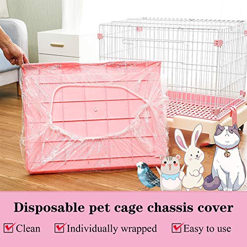 QBLEEV 20 pcs Disposable Small Animals Cage Liner for Parrots Rabbits Guinea Pigs Chinchilla,Hamster Bunny Pet Cage Tray Plastic Filmy Cover, Pet Cage Mat to Replace Diaper,Durable and Water-Tight