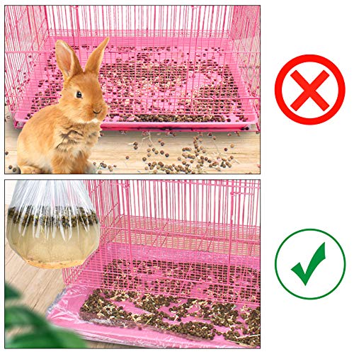 QBLEEV 20 pcs Disposable Small Animals Cage Liner for Parrots Rabbits Guinea Pigs Chinchilla,Hamster Bunny Pet Cage Tray Plastic Filmy Cover, Pet Cage Mat to Replace Diaper,Durable and Water-Tight