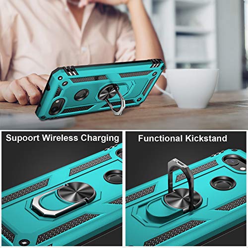 LUMARKE Google Pixel 3A Case with Screen Protector,Pass 16ft. Drop Tested Military Grade Cover with Magnetic Ring Kickstand Car Mount Holder,Protective Phone Case for Google Pixel 3A Teal