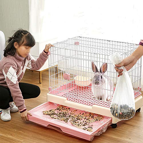 QBLEEV 20 pcs Disposable Small Animals Cage Liner for Parrots Rabbits Guinea Pigs Chinchilla,Hamster Bunny Pet Cage Tray Plastic Filmy Cover, Pet Cage Mat to Replace Diaper,Durable and Water-Tight