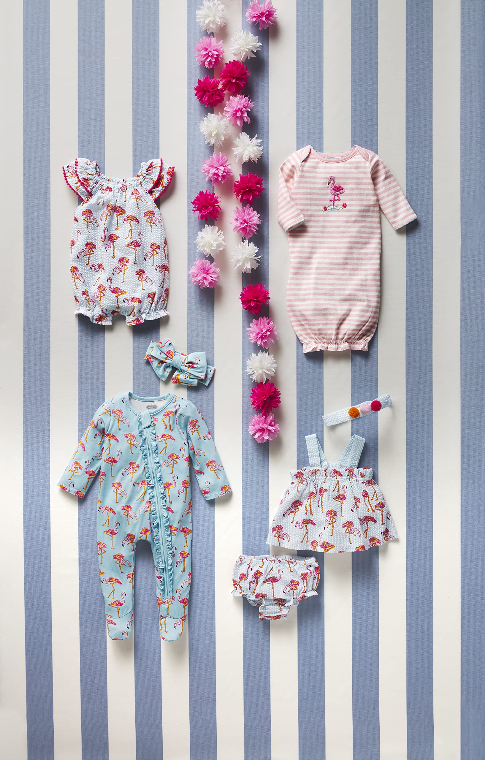Mud Pie baby girls Ruffle Sleeves Mud Pie Bubble Flamingo 12 18 Months, Flamingo, Size 12-18M US