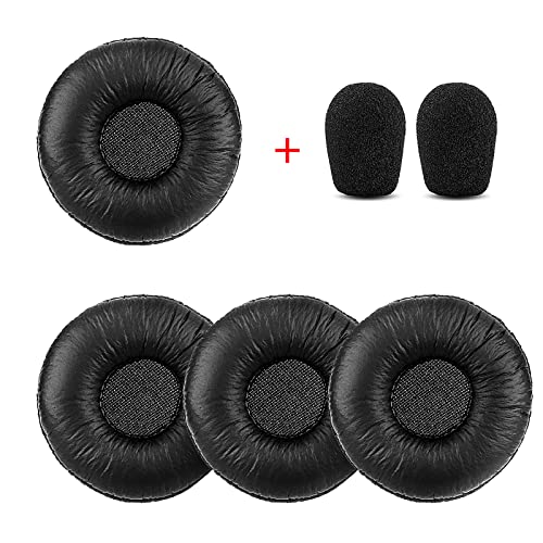 Bingle Replacement Earpads Leatherette Spare Ear Cushions Compatible with Plantronics Supra Plus Encore and H251 H251N H261 H261N H351 H351N H361 H361N Office Telephone Headsets (4 Pack)(BEC-LTH4)