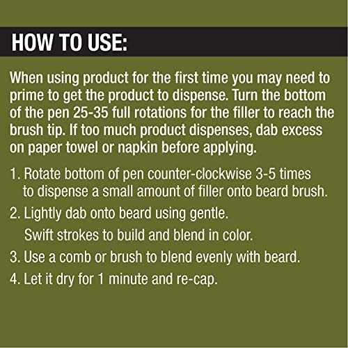 SoftSheen-Carson Magic Grooming Beard Filler Pencil Brush for Men, Waterproof, Fill in Patchy Beard & Cover Greys, Natural Black Shade, Black, 0.05 Fl Oz