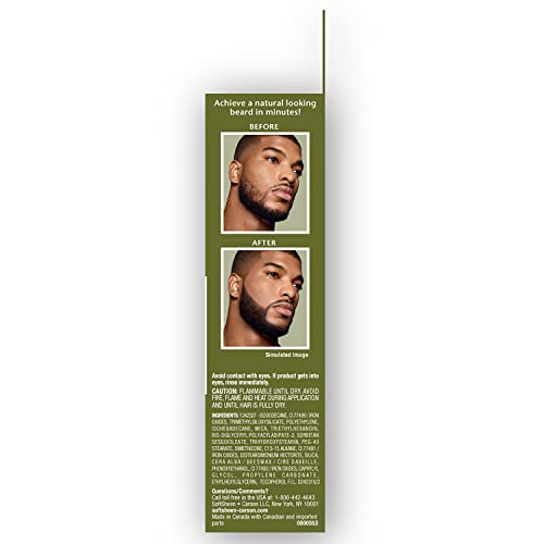 SoftSheen-Carson Magic Grooming Beard Filler Pencil Brush for Men, Waterproof, Fill in Patchy Beard & Cover Greys, Natural Black Shade, Black, 0.05 Fl Oz