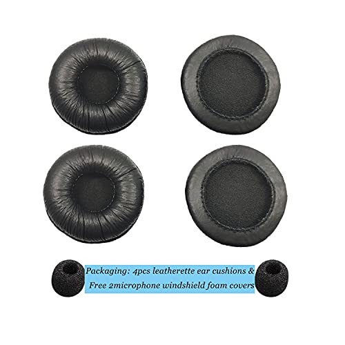 Bingle Replacement Earpads Leatherette Spare Ear Cushions Compatible with Plantronics Supra Plus Encore and H251 H251N H261 H261N H351 H351N H361 H361N Office Telephone Headsets (4 Pack)(BEC-LTH4)