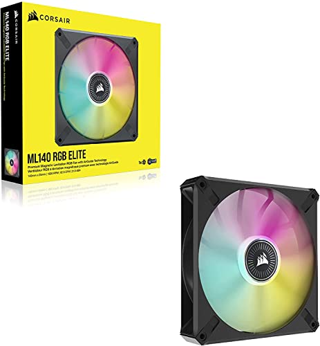 CORSAIR ML140 RGB Elite, 140mm Magnetic Levitation RGB Fan with AirGuide, Single Pack