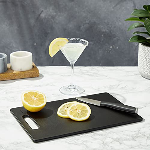 Small Plastic Cutting Boards Set (7.75 x 11.6 In, Black, 2 Pack)
