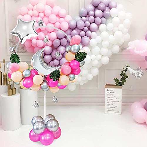 Elecrainbow 67 Inches Height Round Circle Balloon Arch Frame Stand Kit for Party Decorations, Balloon Column Base, Pole, Balloon Clip Rings, Balloon Tie Tool, Strip & 5 Packs of Accessories Included