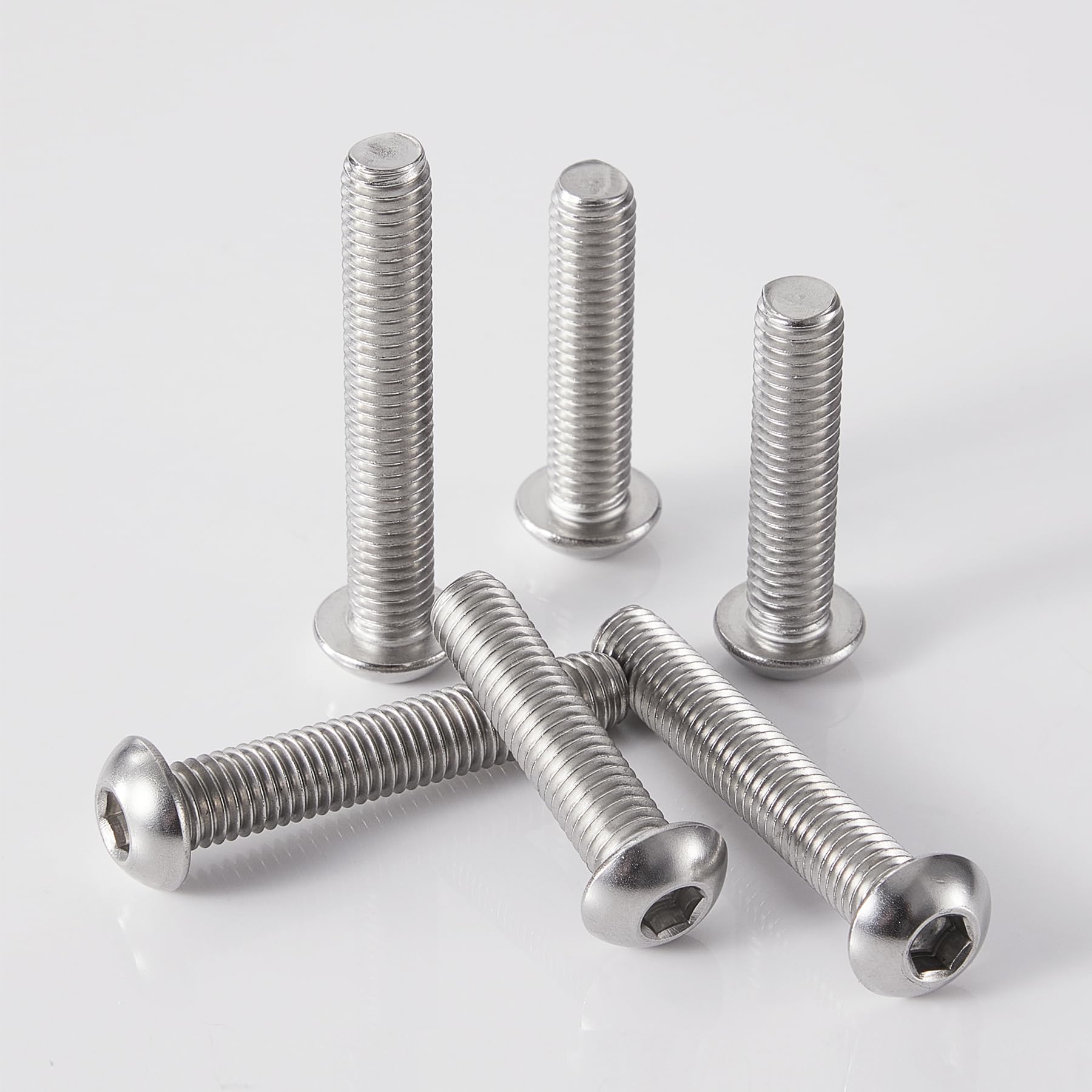 Cicidorai 1/4-20 x 1-1/4" Button Head Socket Cap Screws Bolts, 304 Stainless Steel 18-8, Allen Socket Drive, Bright Finish, Full Machine Threads, Quantity 50