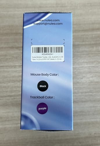 Nulea M501 Wireless Trackball Mouse, Rechargeable Ergonomic, Easy Thumb Control, Precise & Smooth Tracking, 3 Device Connection (Bluetooth or USB Receiver), Compatible for PC, Laptop, Mac, Windows.