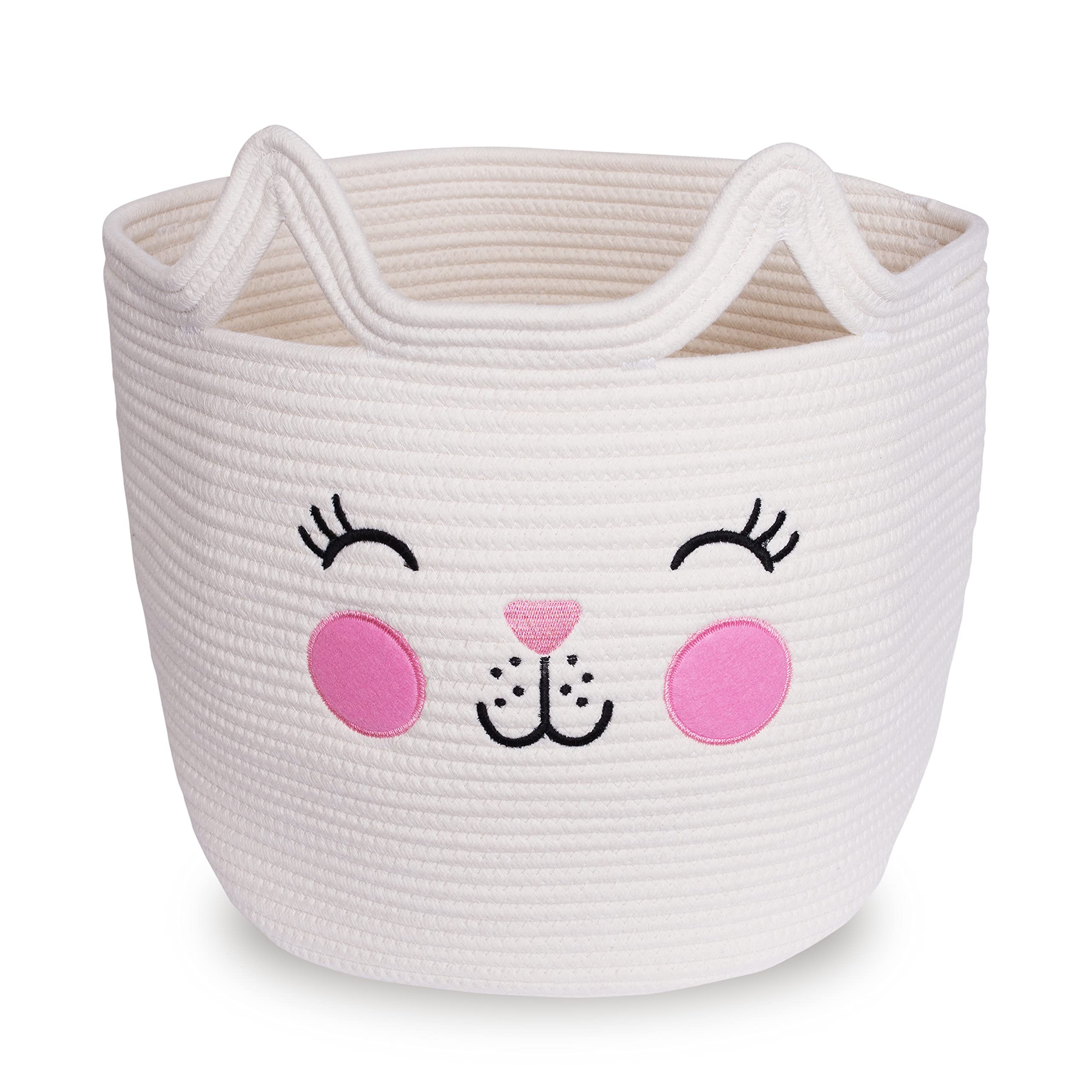 Cat Basket Clothes & Toy Organizer, Cat Toy Basket for Cat Decor, Baby Hamper, Laundry & Blanket Basket Storage for Cat Lovers – Cute Baskets for Gifts