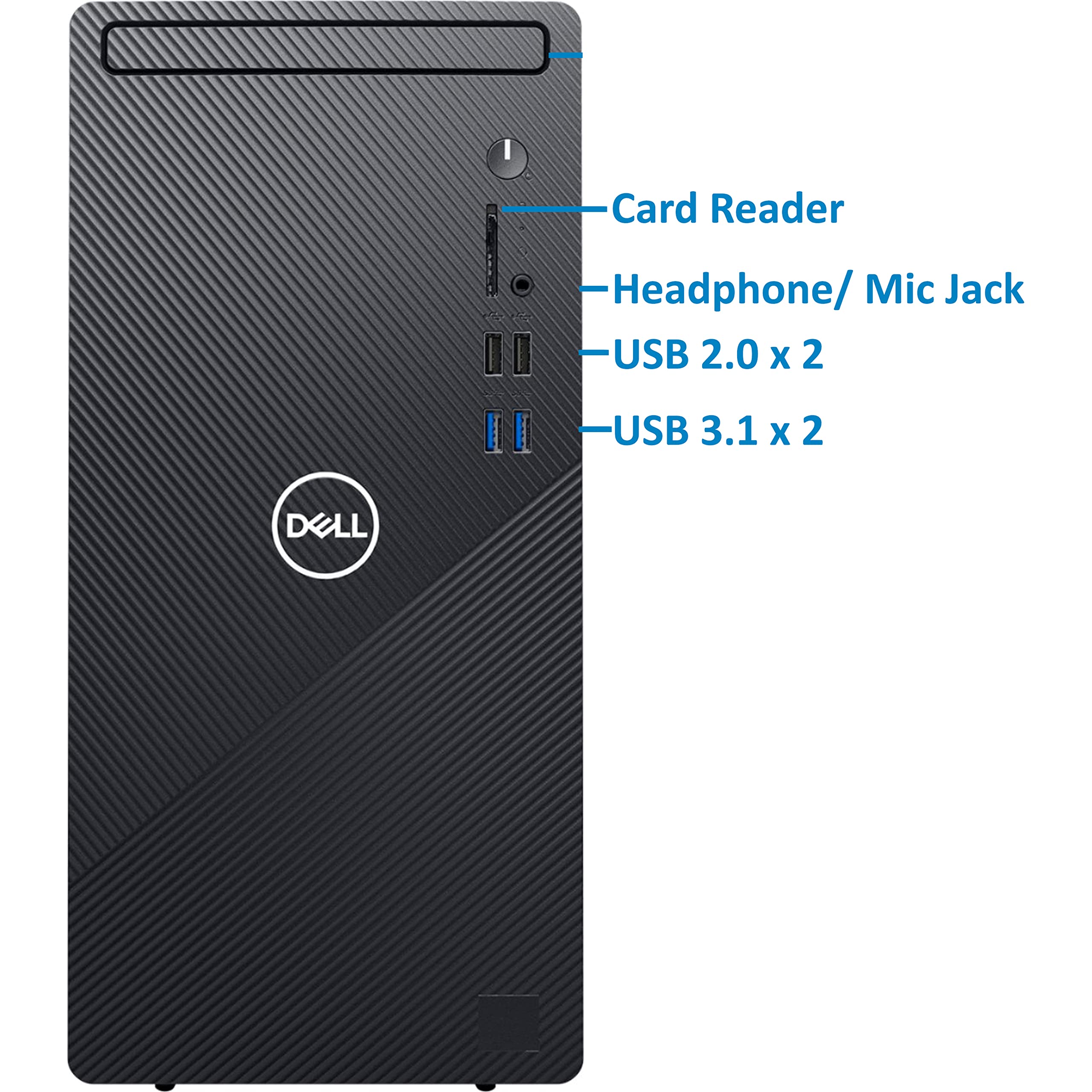 Dell Inspiron 3891 Desktop Computer, Intel Core i5-10400 Upto 4.3GHz, 8GB RAM, 256GB SSD NVMe, AC Wi-Fi, Bluetooth, HDMI, VGA, No DVD, SD-Card - Windows 10 Pro (Renewed)