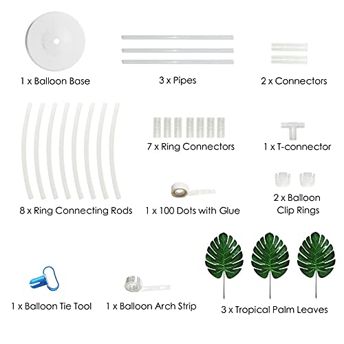 Elecrainbow 67 Inches Height Round Circle Balloon Arch Frame Stand Kit for Party Decorations, Balloon Column Base, Pole, Balloon Clip Rings, Balloon Tie Tool, Strip & 5 Packs of Accessories Included