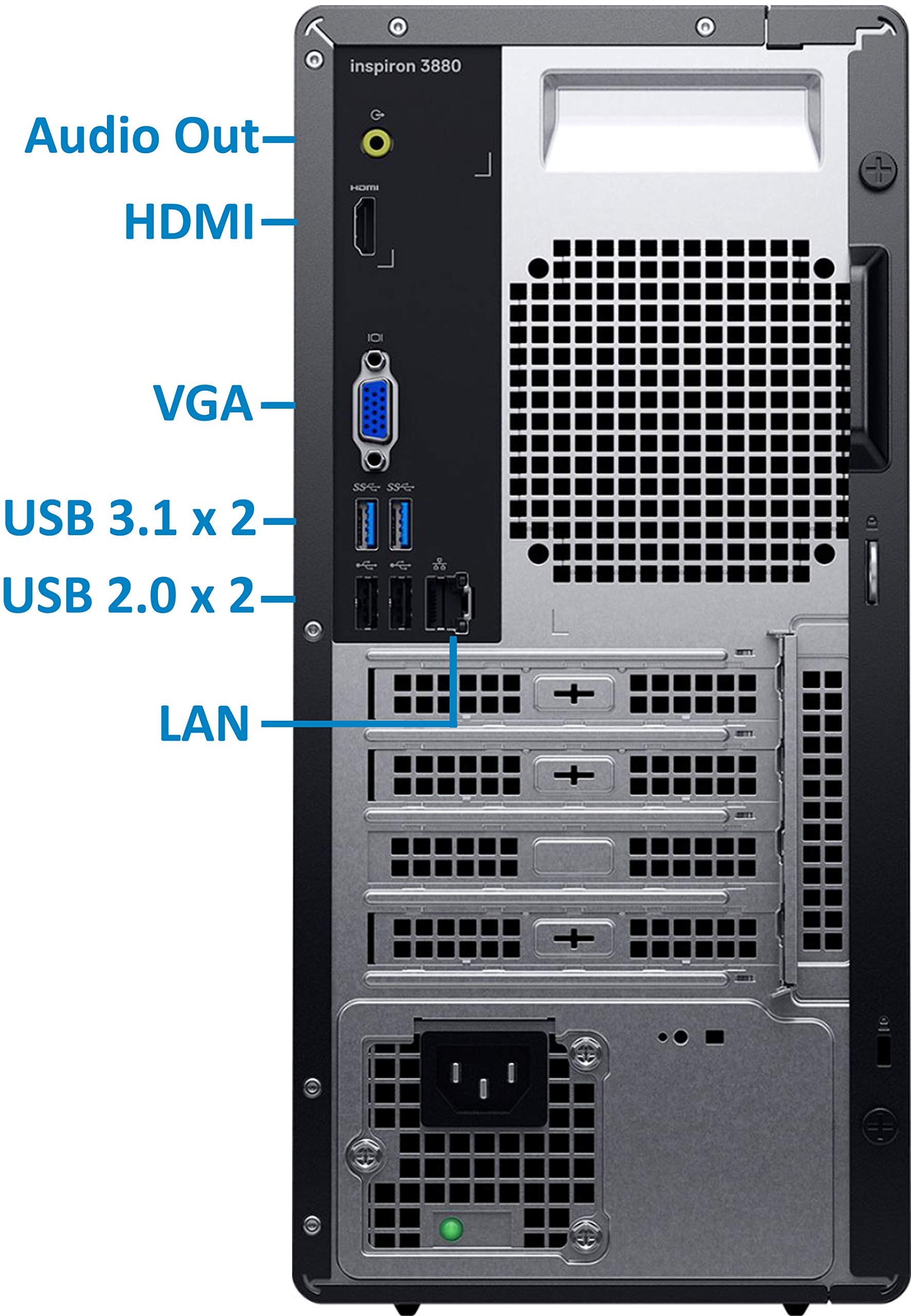 Dell Inspiron 3891 Desktop Computer, Intel Core i5-10400 Upto 4.3GHz, 8GB RAM, 256GB SSD NVMe, AC Wi-Fi, Bluetooth, HDMI, VGA, No DVD, SD-Card - Windows 10 Pro (Renewed)