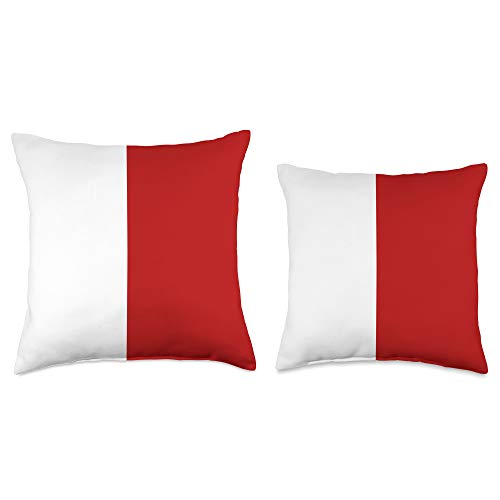 Beach Home Coastal Collection Nautical Signal Flag Code Maritime International Letter H Throw Pillow, 18x18, Multicolor