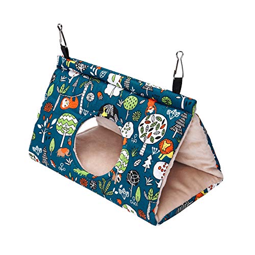 Petmolico Bird Nest Shed Hut House, Warm Hanging Hammock Cage Accessories Snuggle Sleeping Bed Hideaway for Parrot Parakeet Cockatiels Cockatoo Lovebird Finch, Medium Size