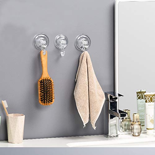 Suction Cup Hooks with Key Lock, Heavy Duty Vacuum Shower Suction Cup Hook Wall Door Glass Window Bathroom Kitchen Suction Wreath Hanger,Clear,2Pcs