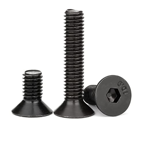 M8-1.25 x 12mm Flat Head Socket Cap Screws,Alloy Steel Grade 10.9, DIN 7991,Black Oxide, Allen Hex Drive,Hex Socket Drive, Fully Thread 50Pcs