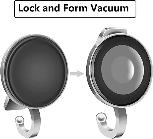TESOT Suction Cup Hooks, Shower Hooks, Upgraded Suction Cups for Glass Chorme Silver, 2 Pack
