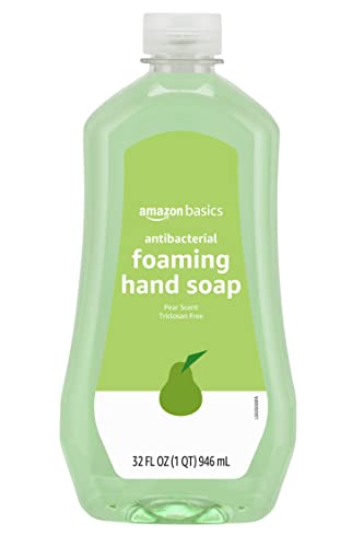 Amazon Basics Foaming Soap Refill, Pear Scent, Triclosan-Free, 32 Fl Oz (Pack of 2) (ONLY Fits Foaming Dispensers)