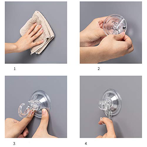 Suction Cup Hooks with Key Lock, Heavy Duty Vacuum Shower Suction Cup Hook Wall Door Glass Window Bathroom Kitchen Suction Wreath Hanger,Clear,2Pcs
