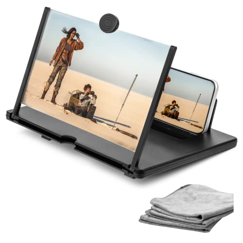 Phone Screen Magnifier with Screen Cleaning Cloth - Premium Screen Magnifier for Cell Phone - HD Phone Magnifier Screen - 3D Cell Phone Screen Magnifier - Cell Phone Accessories for All Ages