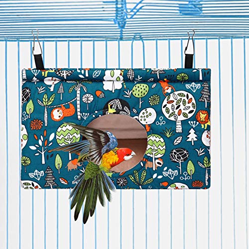 Petmolico Bird Nest Shed Hut House, Warm Hanging Hammock Cage Accessories Snuggle Sleeping Bed Hideaway for Parrot Parakeet Cockatiels Cockatoo Lovebird Finch, Medium Size