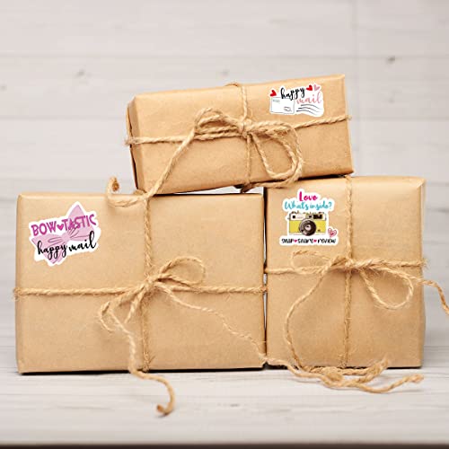 Bow Tastic Happy Mail Stickers,Thank You Stickers,Handmade Stickers,Small Shop Stickers,Envelopes Stickers for Small Business, Online Retailers,Handmade Goods,500 Labels Per Roll