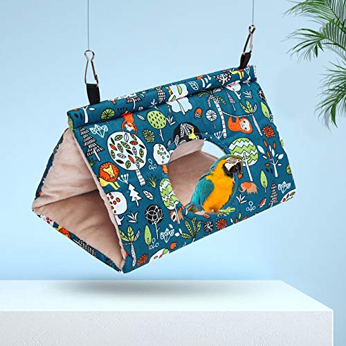 Petmolico Bird Nest Shed Hut House, Warm Hanging Hammock Cage Accessories Snuggle Sleeping Bed Hideaway for Parrot Parakeet Cockatiels Cockatoo Lovebird Finch, Medium Size