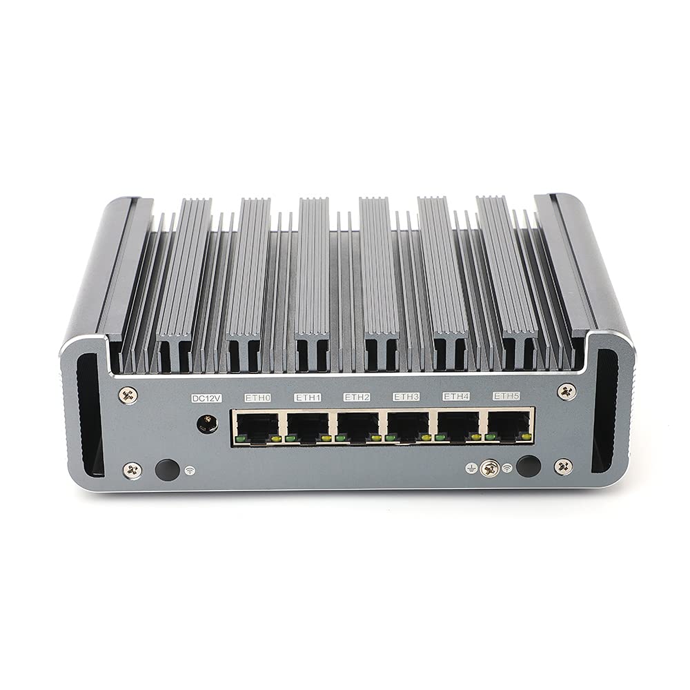 Firewall Hardware, VPN, Network Security Appliance, Router PC, Intel I5 8250U, RS36, AES-NI/6 x I211 Gigabit Nics/4USB3.0/COM/HDMI/Fanless, (Barebone, NO RAM, NO Storage, NO System)
