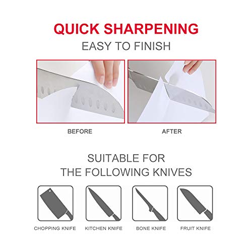 Knife Sharpeners, Mini Knife Sharpener with Suction Base, Pocket Knife Sharpeners Suitable for Most Blade Types, Small Knife Sharpener for Kitchen and Camping, Red