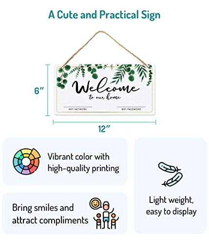 Fun-Plus WiFi Password Sign for Home, 12″x6″ PVC Plastic Wall Decoration Hanging Sign, High Precision Printing, Water and Humidity Proof, WiFi Sign, Guest Room Decor, Guest Room Essentials, WiF