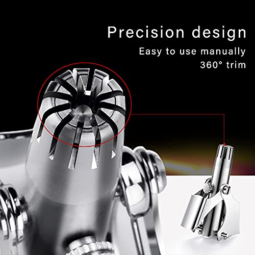 KEMEI Nose Hair Trimmer for Men Manual Stainless Steel Ear,Waterproof,Allergy-Free, Manual, Battery-Free
