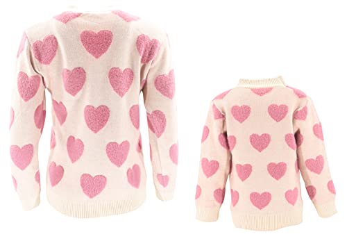 Unique Baby Womens Mommy and Me Valentines Crewneck Knit Sweater (Lrg, Grey)