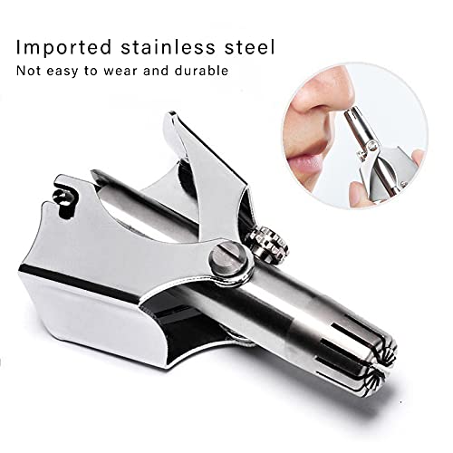 KEMEI Nose Hair Trimmer for Men Manual Stainless Steel Ear,Waterproof,Allergy-Free, Manual, Battery-Free