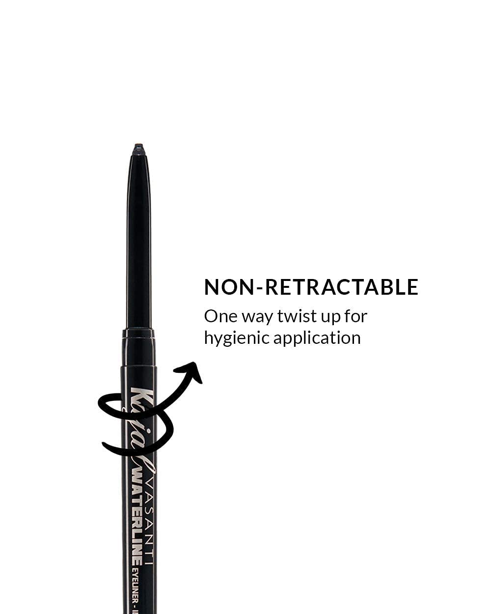 VASANTI Kajal Waterline Eyeliner Pencil - Long-lasting, Waterproof, Smudge-proof, Safe for Sensitive Eyes, Waterline Eye Liner - Opthalmologist Approved and Tested (Rich Brown)