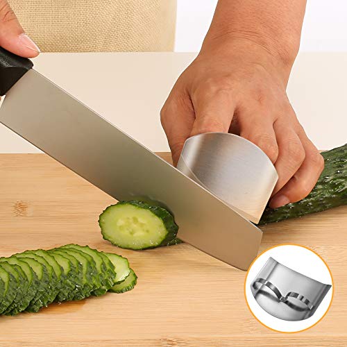 2PCS Finger Guard, Knife Cutting Safe Protector, Vegetables And Fruits Slicing Stainless Knife Finger Guard, Steel Finger Protector, Stainless Steel Kitchen Tool Avoid Hurting