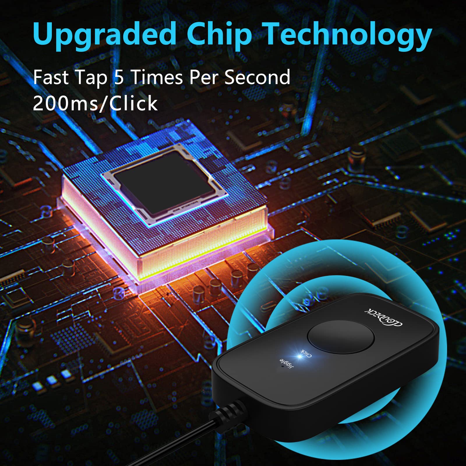 Cloudeck Mouse Jiggler Undetectable for Computer, USB Mouse Mover, Gaming Automatic Continuous and Assistive Click Device, Plug & Play, Simulate Mouse Pointer Movement to Prevent PC Going Sleep