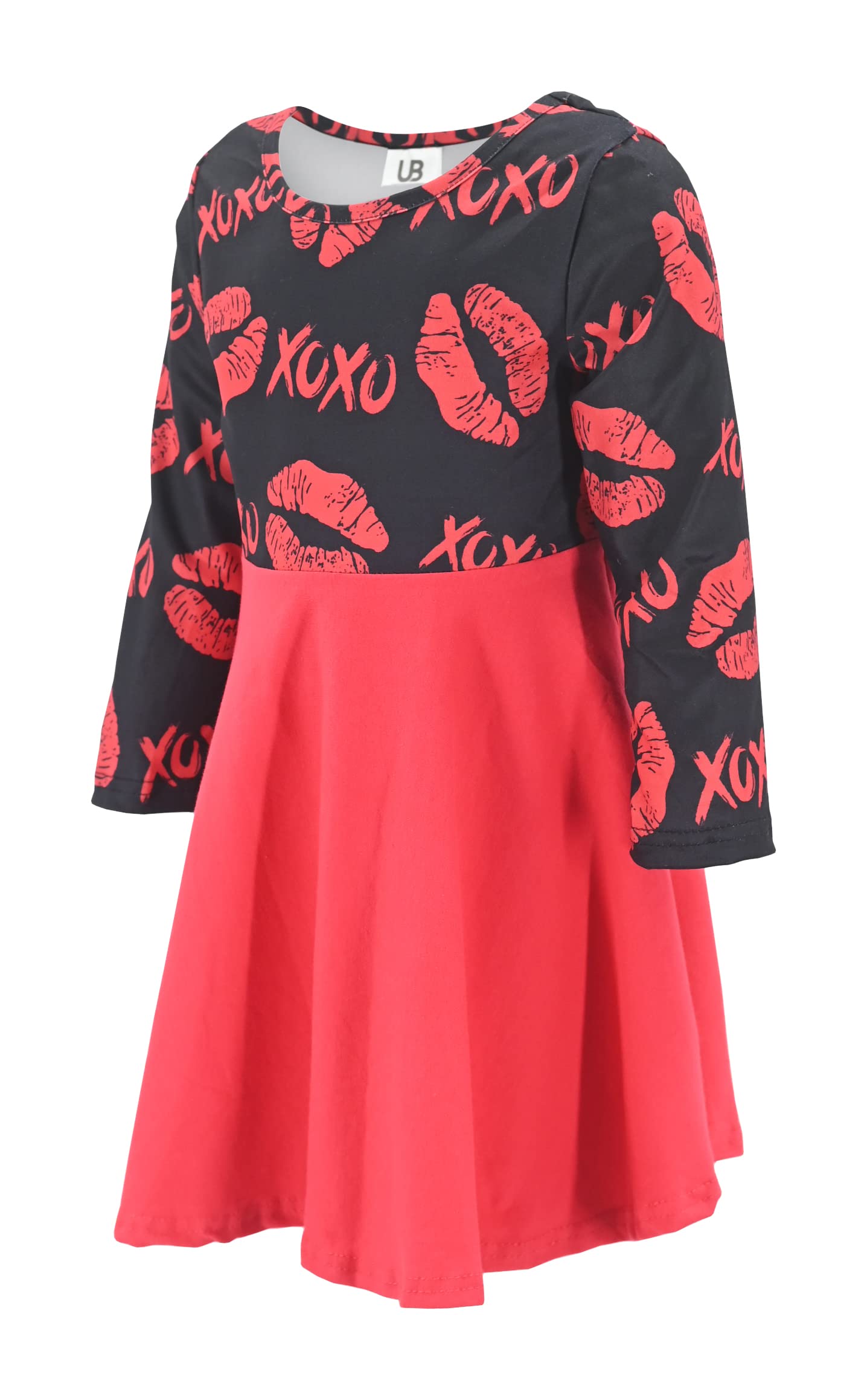 Unique Baby Girls Valentines Day Kisses Lips Tutu Dress (4Y, Red)
