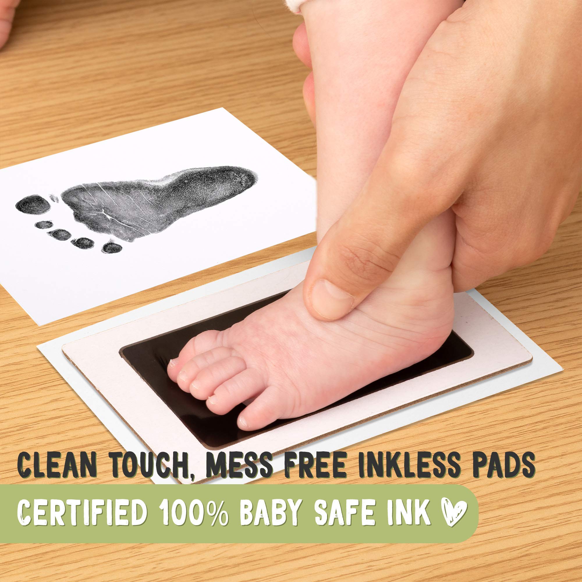 Pregnancy Journal And Baby Footprint & Handprint Inkless Ink Pad Bundle - 80 Pages Hard Cover Pregnancy Book For Mom To Be Gift - 2-Pack Clean Touch Hand and Foot Print Keepsake Ink Pads