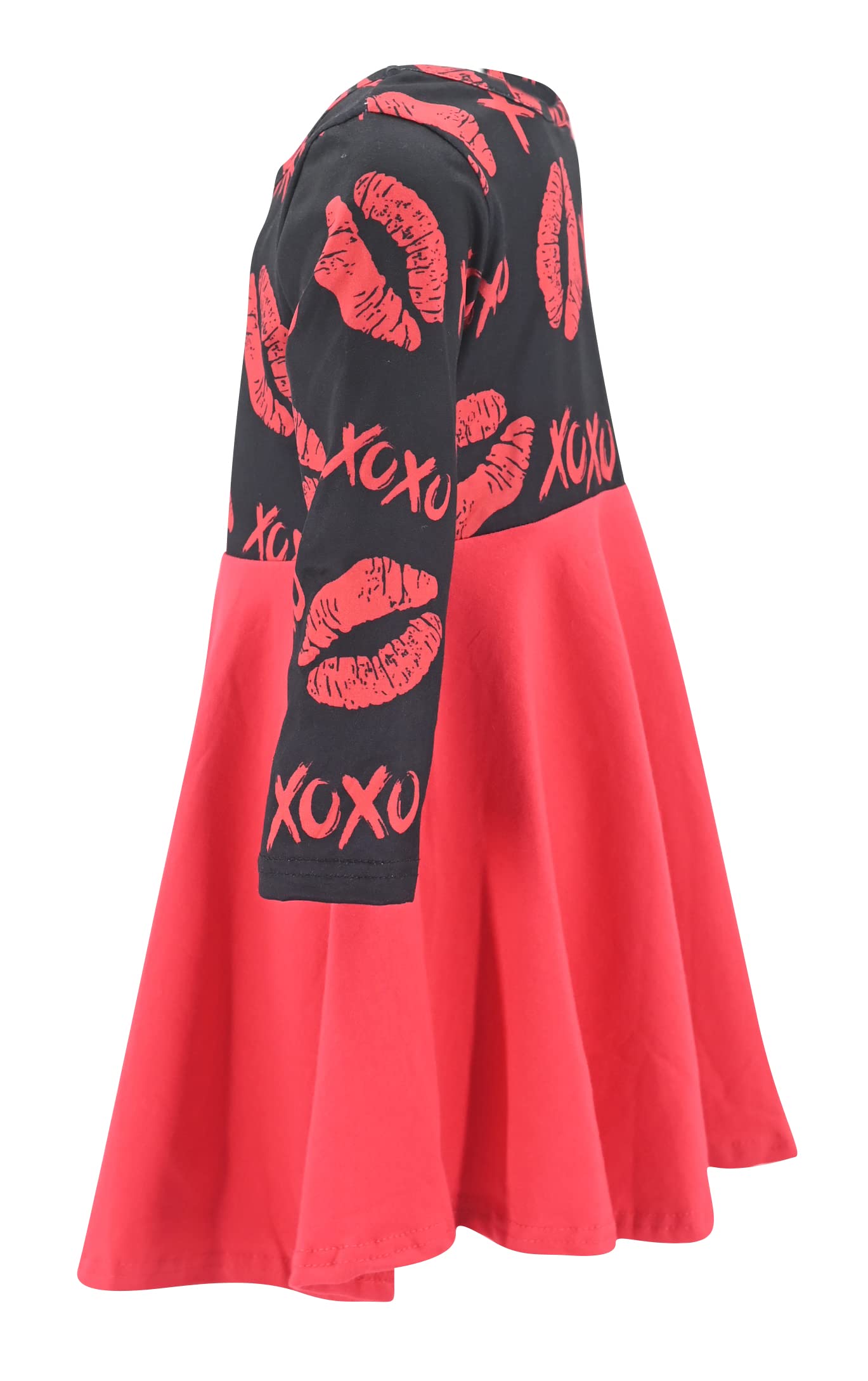 Unique Baby Girls Valentines Day Kisses Lips Tutu Dress (4Y, Red)