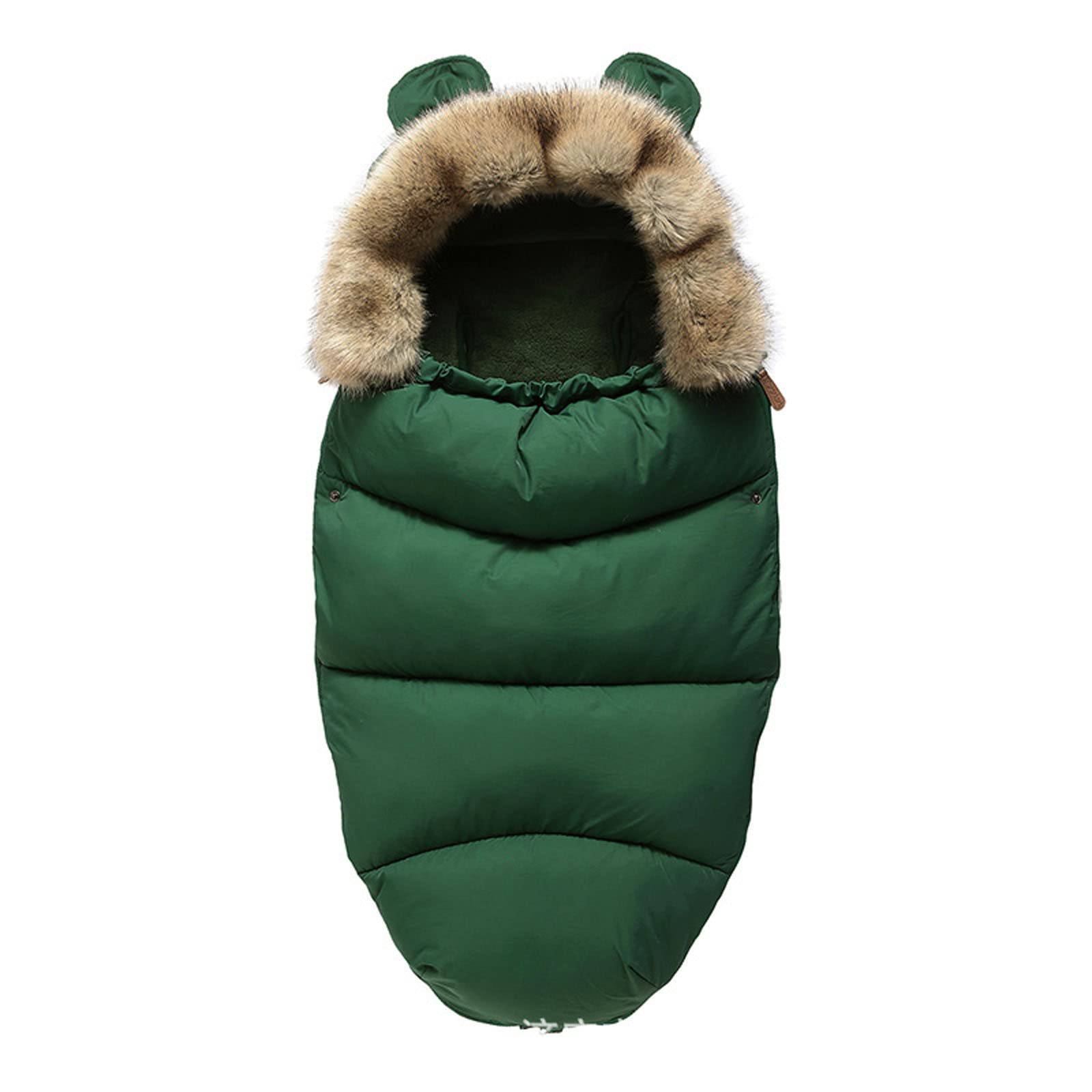 NC Baby Sleeping Bag Winter Keep Warm Stroller Bunting Bags for 0-3 Year-old Universal Footmuff Outdoor Thick Infant Blanket (Green) (NC)